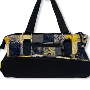 Donna Sharp | Bags | Donna Sharp Black Yellow Patchwork Quilted Handbag ...